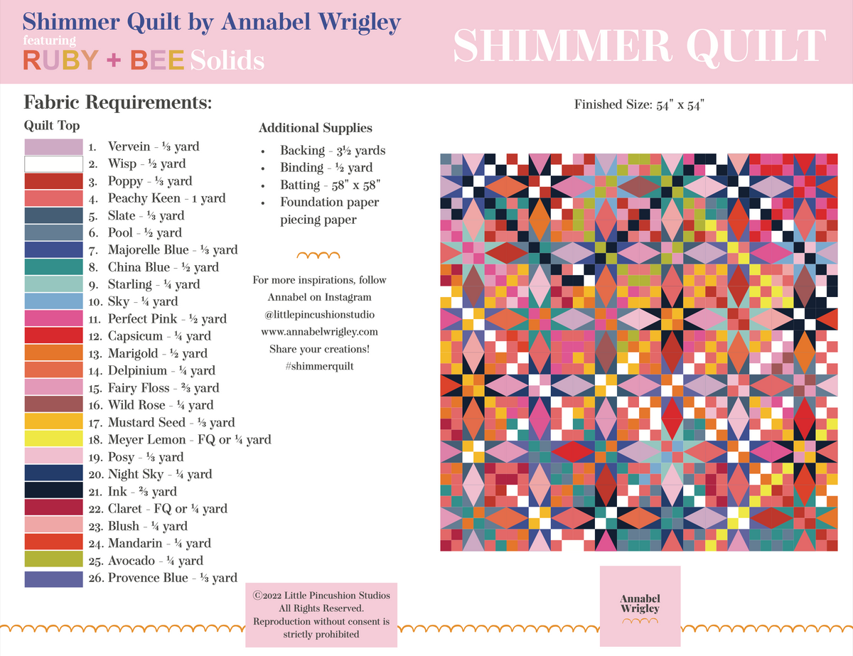 Shimmer Quilt Pattern PDF – Annabel Wrigley handmade