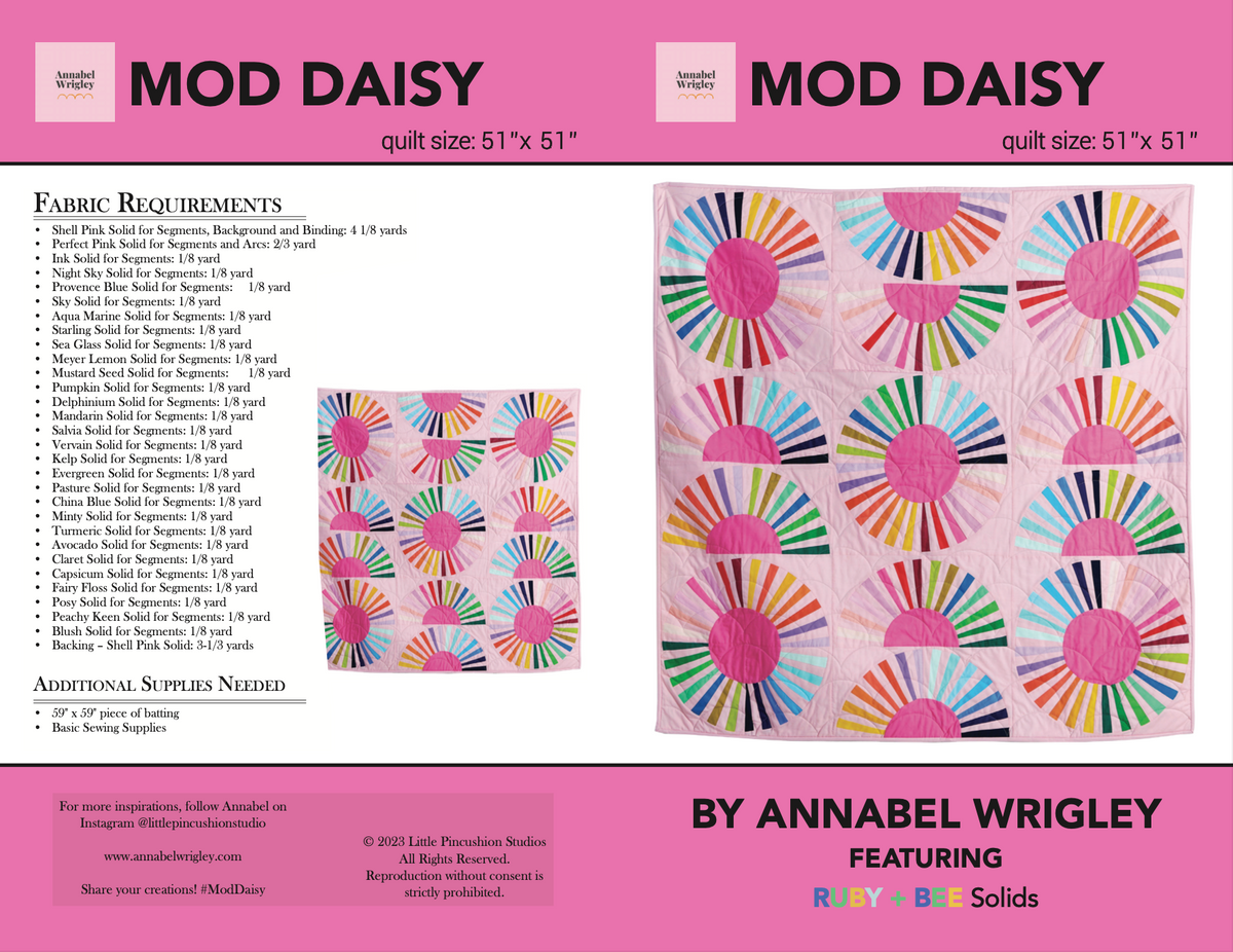Mod Daisy Quilt pattern - PDF download – Annabel Wrigley handmade