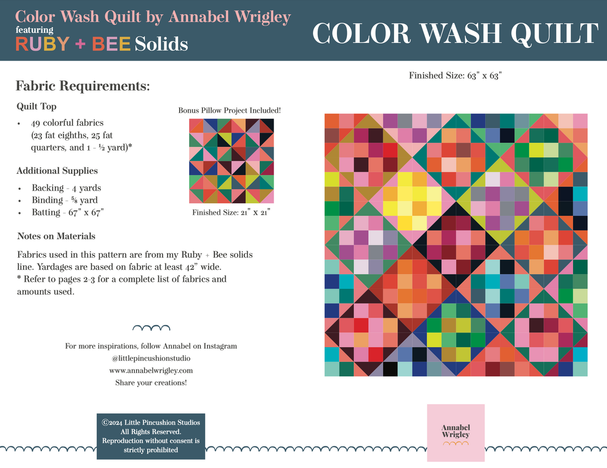 Color Wash Quilt Pattern PDF – Annabel Wrigley handmade